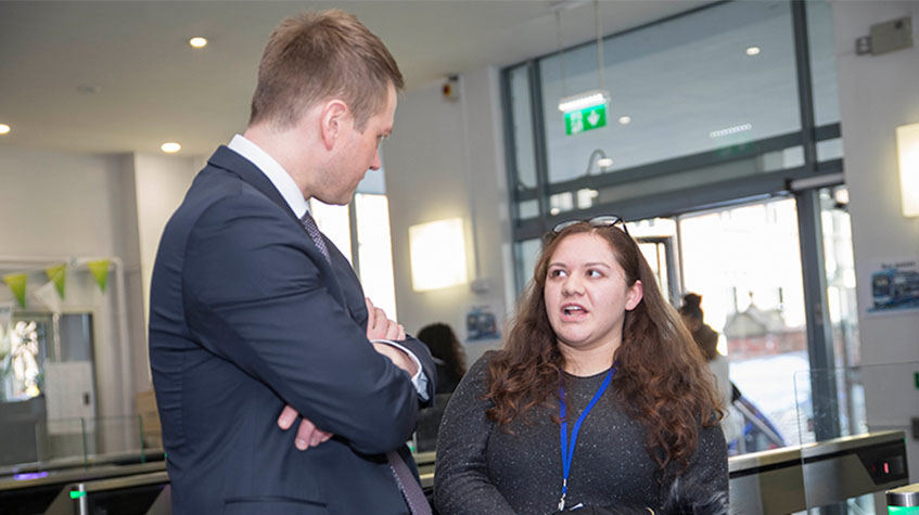 MP James Frith visits The Manchester College | tmc.ac.uk
